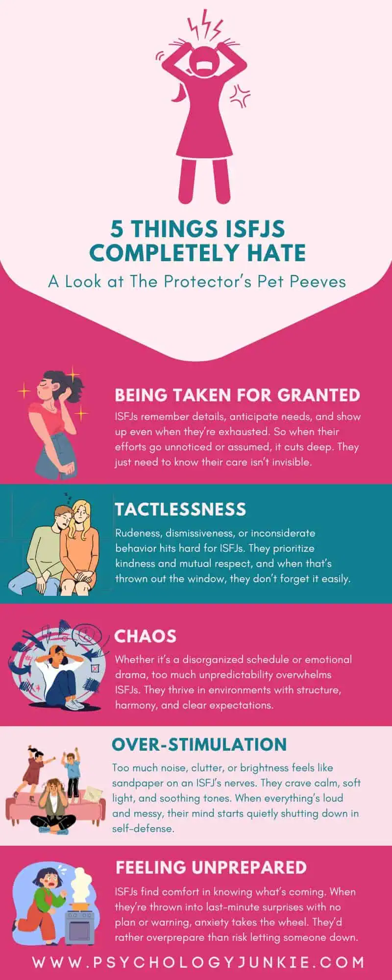 5 Things ISFJs Absolutely Hate (with Infographic) - Psychology Junkie